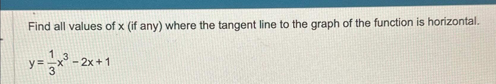 Solved Find all values of x (if any) ﻿where the tangent line | Chegg.com