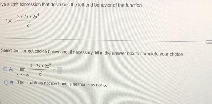 Solved ive a limit expression that describes the left end | Chegg.com