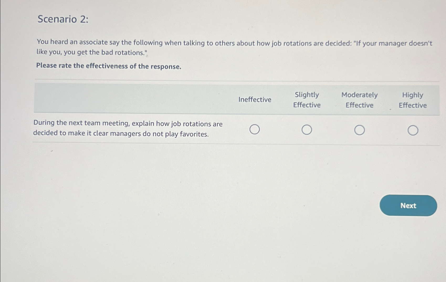 Solved Scenario 2:You heard an associate say the following | Chegg.com
