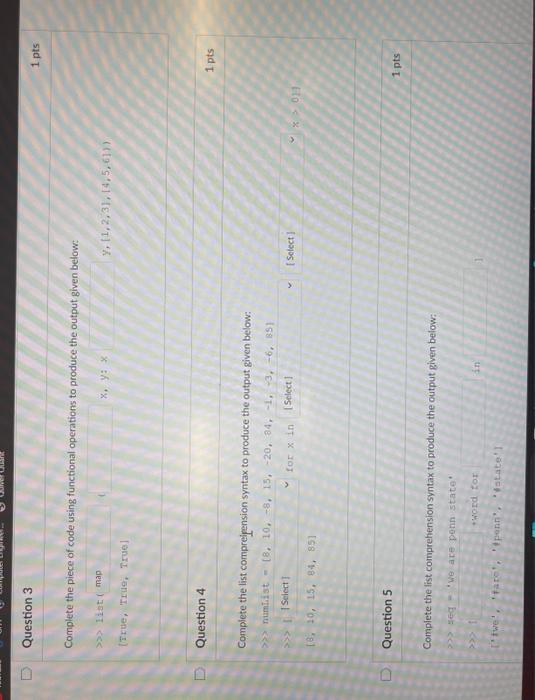 Solved Complete the piece of code using functional | Chegg.com