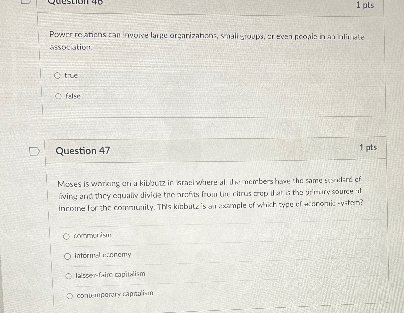 Solved 1 ﻿pts Power relations can involve large | Chegg.com