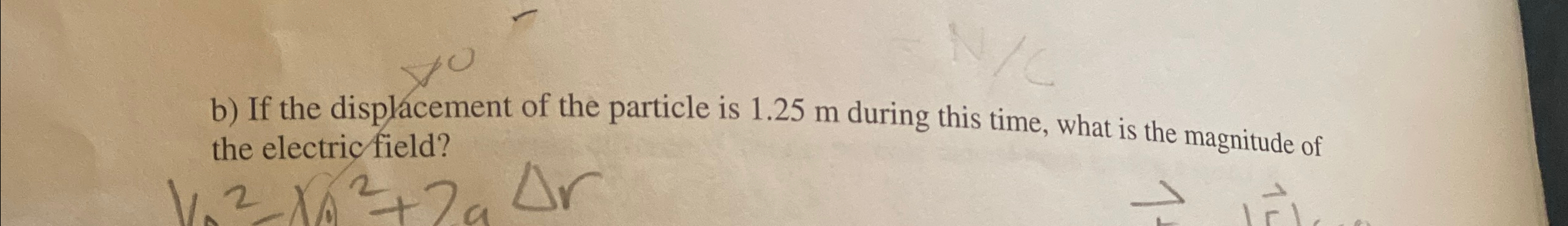 Solved b) ﻿If the displacement of the particle is 1.25m | Chegg.com