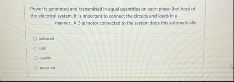 Solved Power is generated and transmitted in equal | Chegg.com