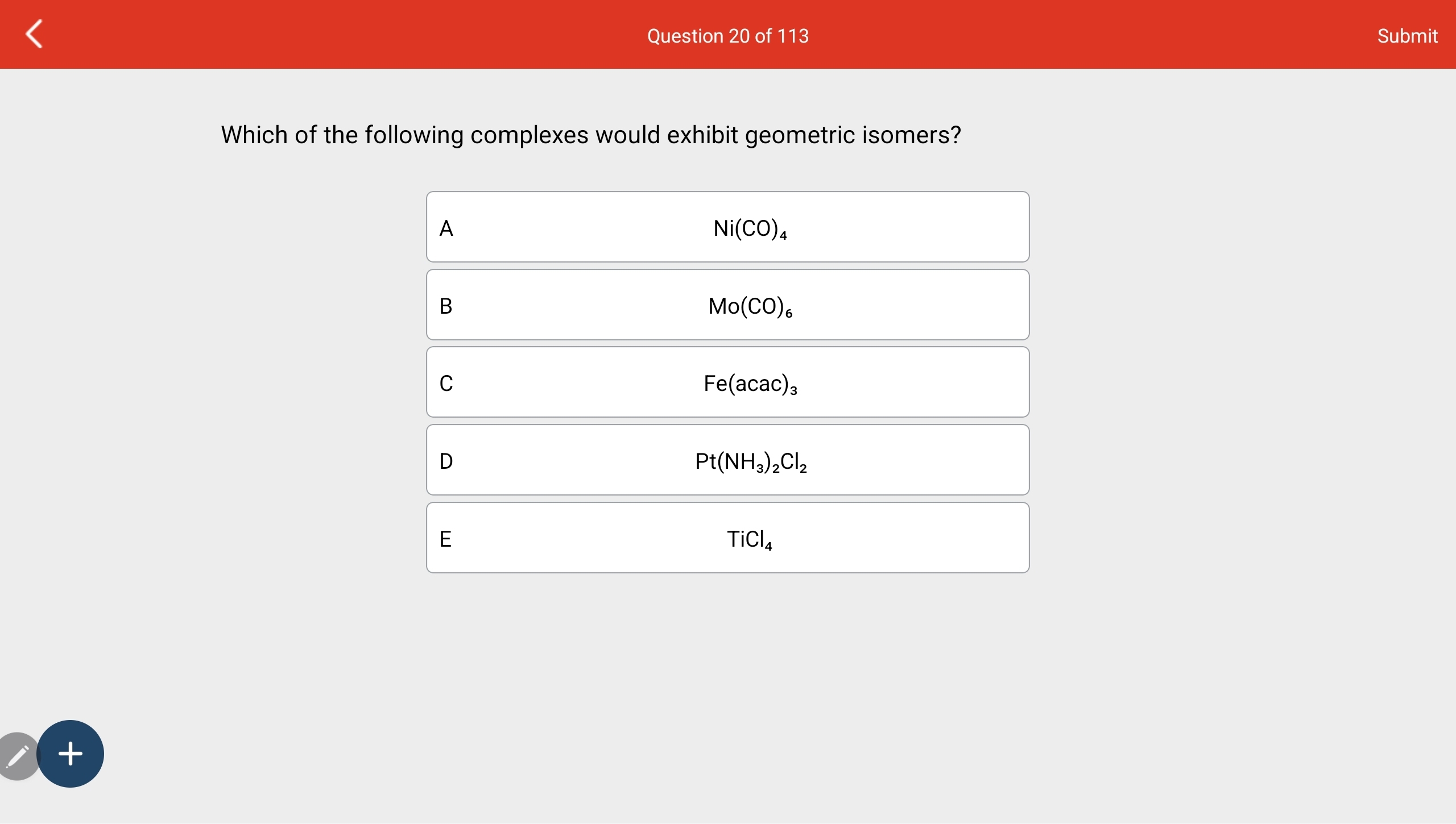 Solved Which of the following complexes would exhibit | Chegg.com
