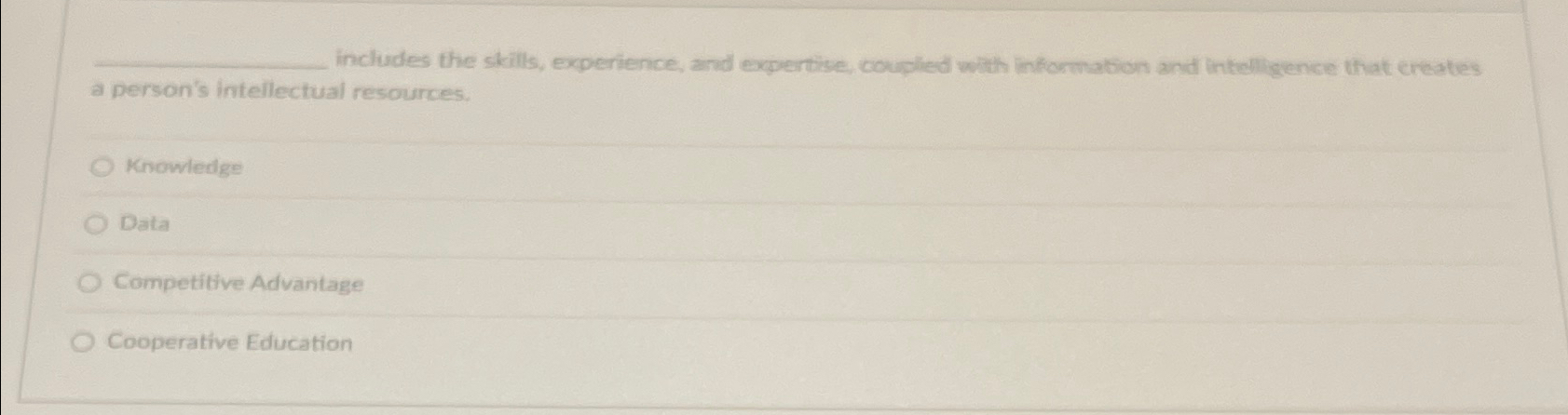 Solved includes the skills, experience, and exgertise, | Chegg.com