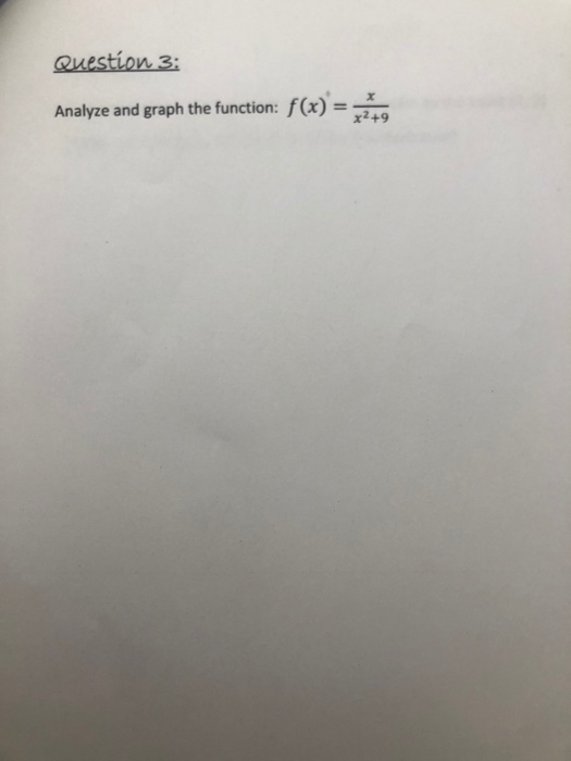 Solved Question 3: f(x) = Analyze and graph the function: | Chegg.com