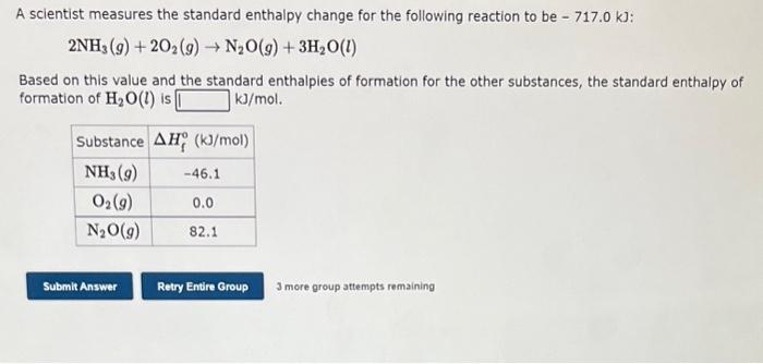 Solved A scientist measures the standard enthalpy change for | Chegg.com