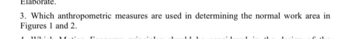 Elaborate. 3. Which anthropometric measures are used | Chegg.com