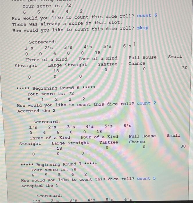Solved Yahtzee is a dice game where you try to maximize your | Chegg.com