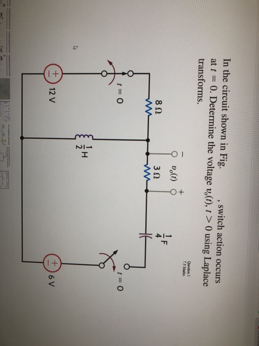 Solved In the circuit shown in Fig. switch action occurs at | Chegg.com