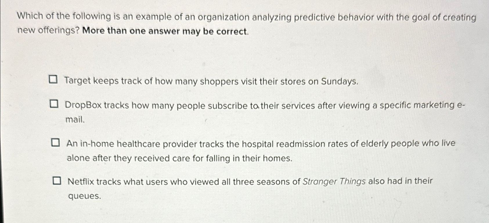 Solved Which of the following is an example of an | Chegg.com