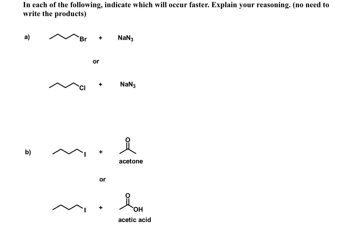 Solved In each of the following, indicate which will occur | Chegg.com