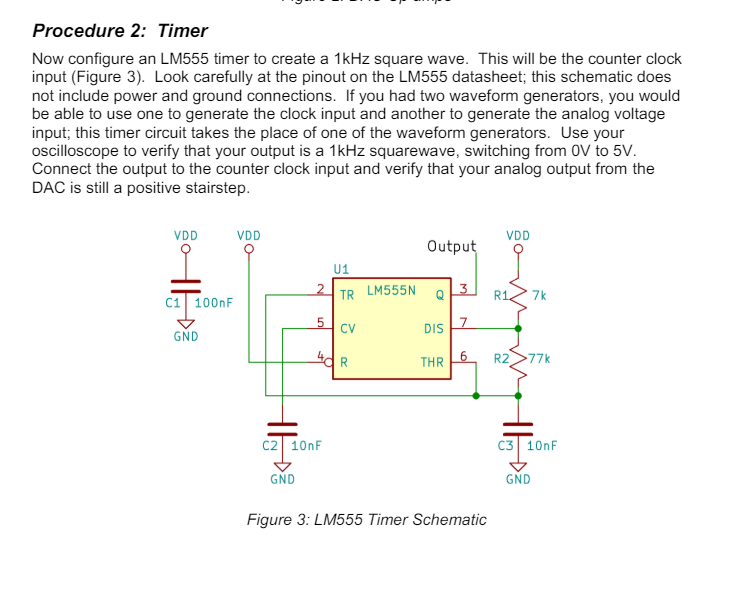 Solved Procedure 2: TimerNow configure an LM555 ﻿timer to | Chegg.com