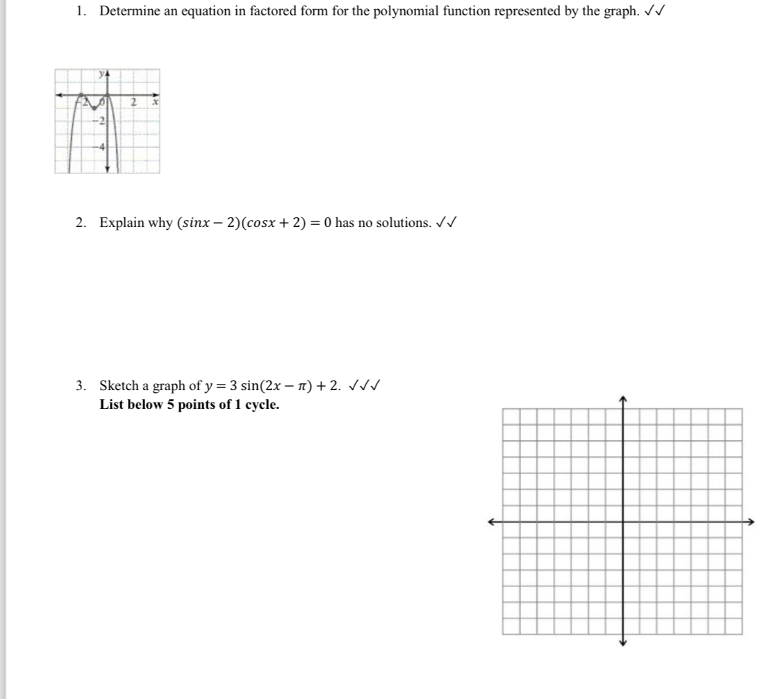 Solved Determine An Equation In Factored Form For The