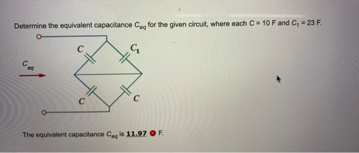 Solved Determine the equivalent capacitance Ceg for the | Chegg.com