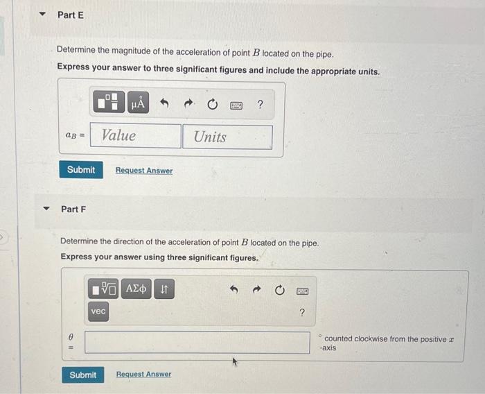 Solved At a given instant, the cables supporting the pipe | Chegg.com