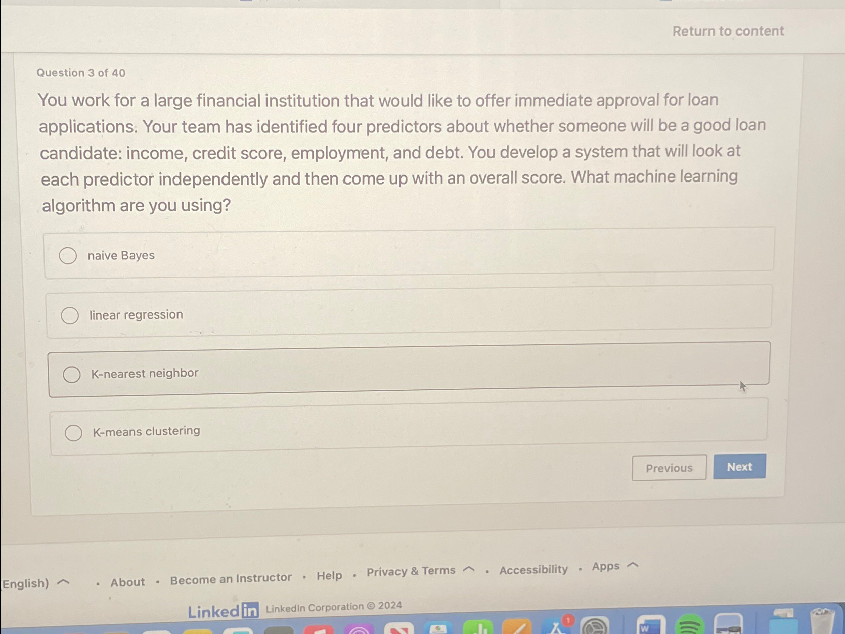 Solved Return to contentQuestion 3 ﻿of 40You work for a | Chegg.com