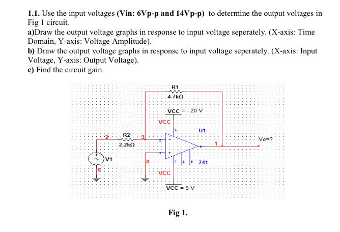 Solved 1.1. ﻿Use the input voltages (Vin: 6Vp-p and 14Vp-p) | Chegg.com
