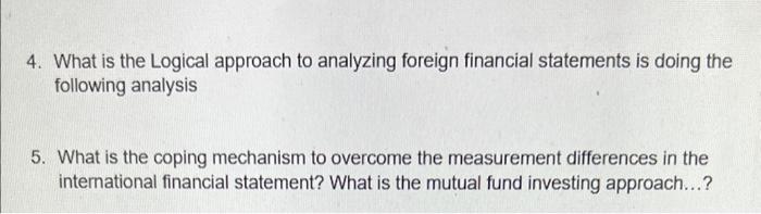 Solved What is the Logical approach to analyzing foreign | Chegg.com