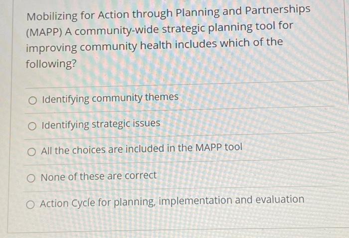 Solved Mobilizing for Action through Planning and | Chegg.com