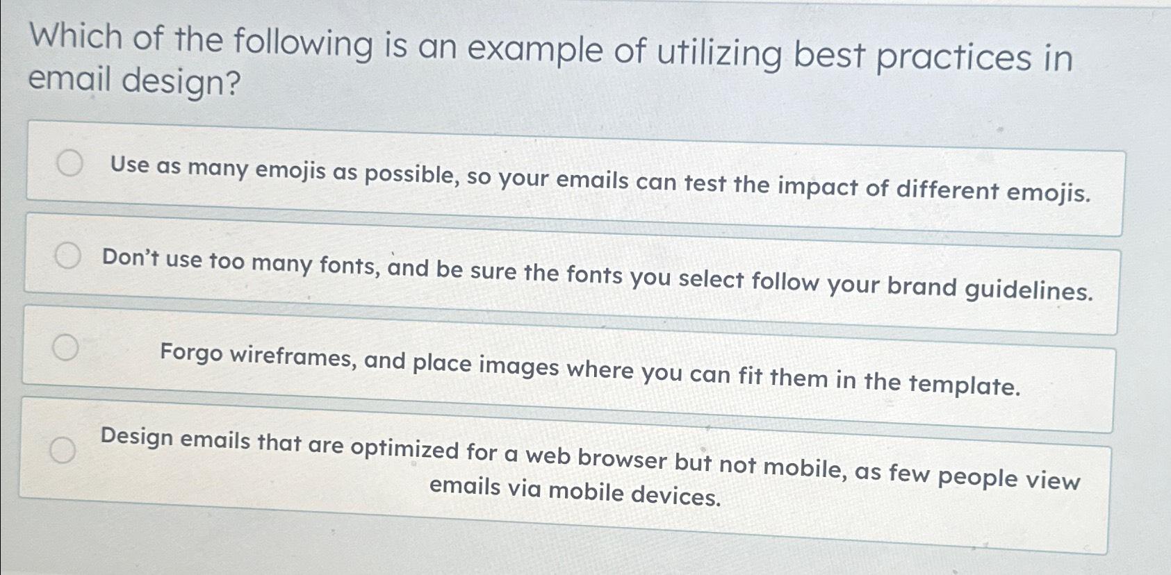 Solved Which of the following is an example of utilizing | Chegg.com
