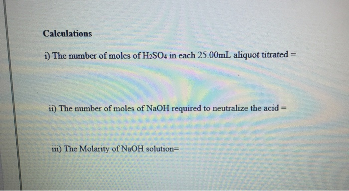 Solved Table: 1. Standardization of NaOH Solution Molarity | Chegg.com
