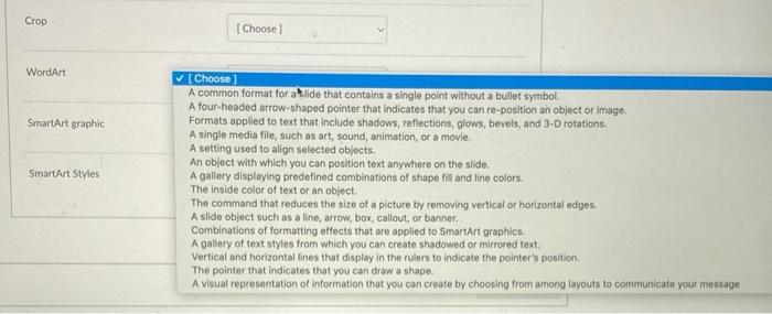 Solved Text effects Paragraph Move pointer [ Choose] A | Chegg.com