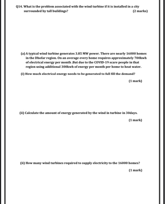 Solved what is the problem associated with the wind turbine | Chegg.com