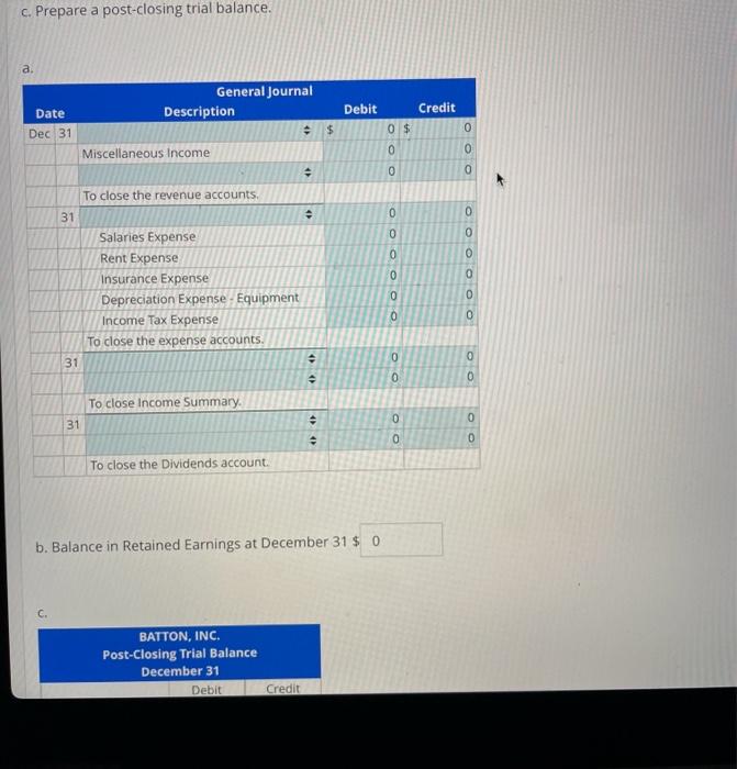 Solved Closing Entries The adjusted trial balance shown | Chegg.com