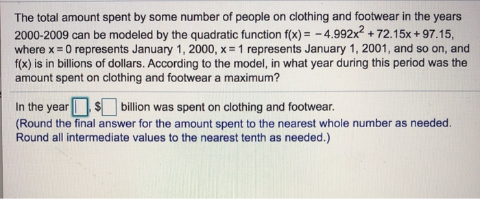 Solved The total amount spent by some number of people on | Chegg.com