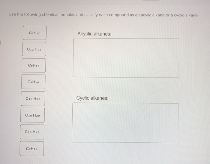 Solved Use the following chemical formulas and classify each | Chegg.com
