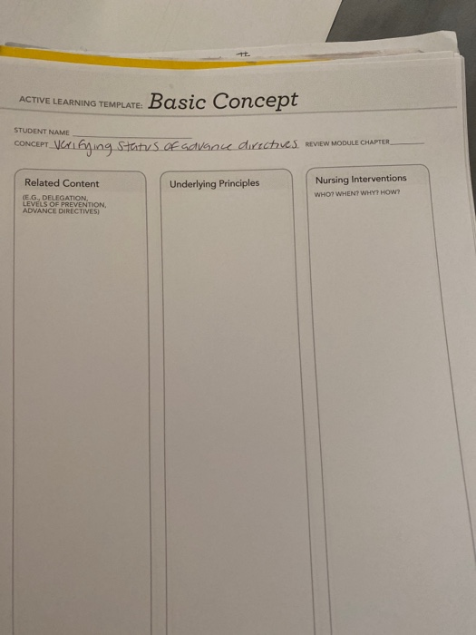 Solved ACTIVE LEARNING TEMPLATE: Basic Concept STUDENT NAME | Chegg.com