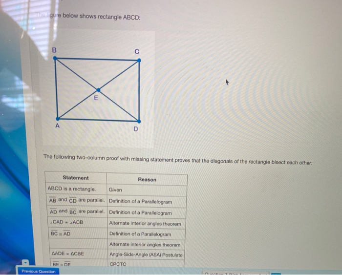 Solved gure below shows rectangle ABCD: E The following | Chegg.com