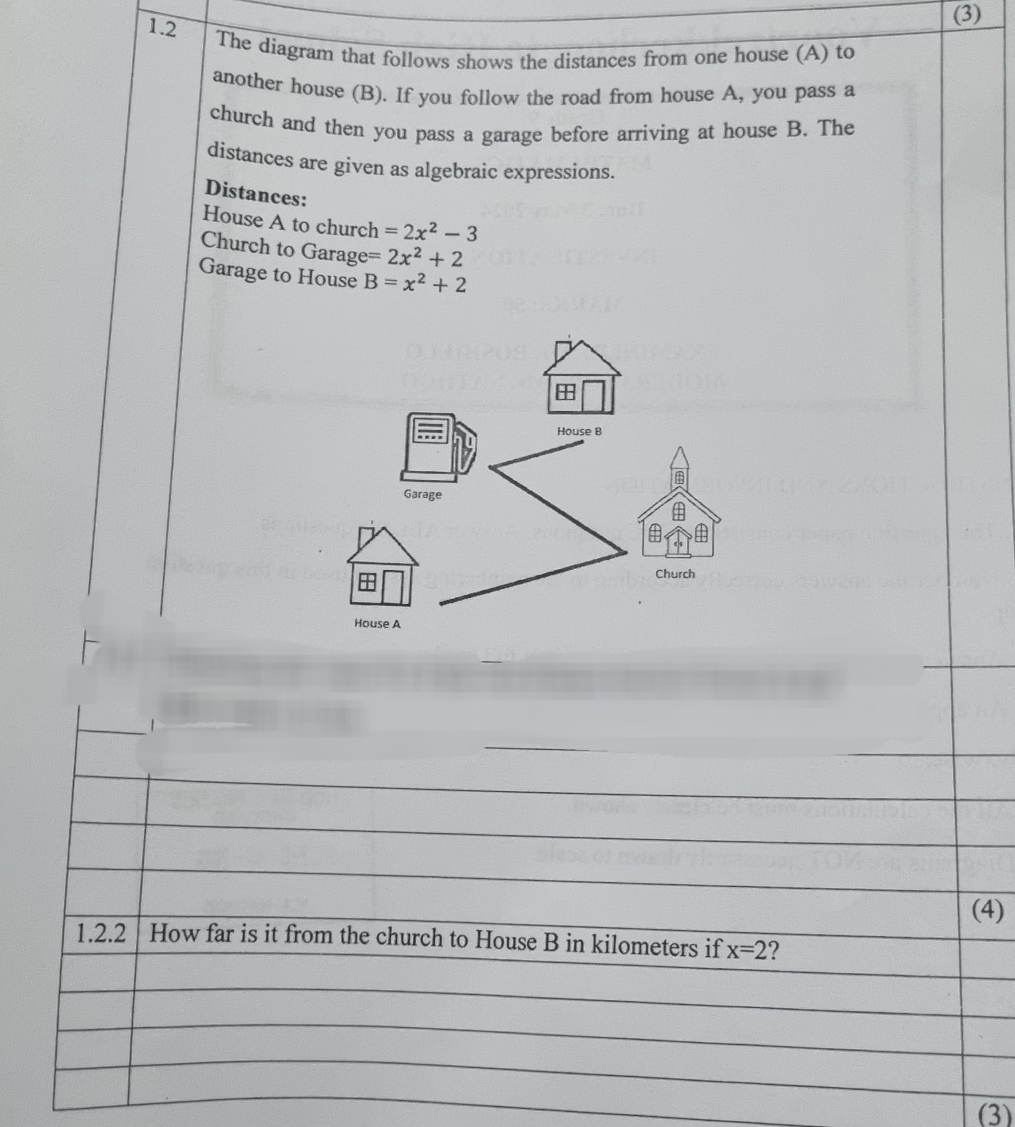 Solved 12The diagram that follows shows the distances from | Chegg.com