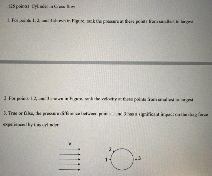 Solved (25 points) Cylinder in Cross-flow 1. For points 1,2, | Chegg.com