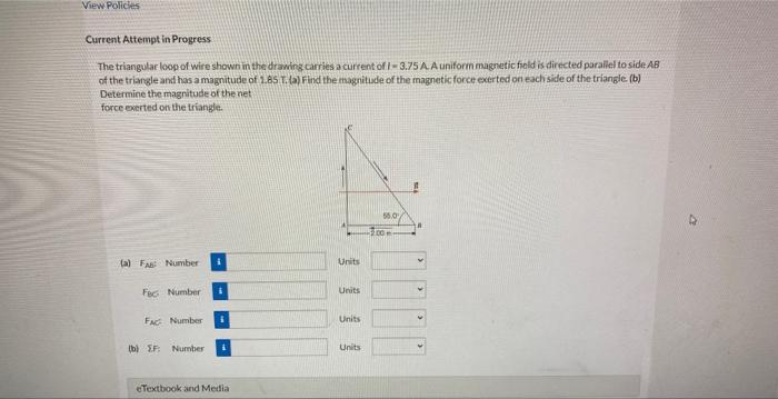 Solved The triangular loop of wire shown in the drawing | Chegg.com