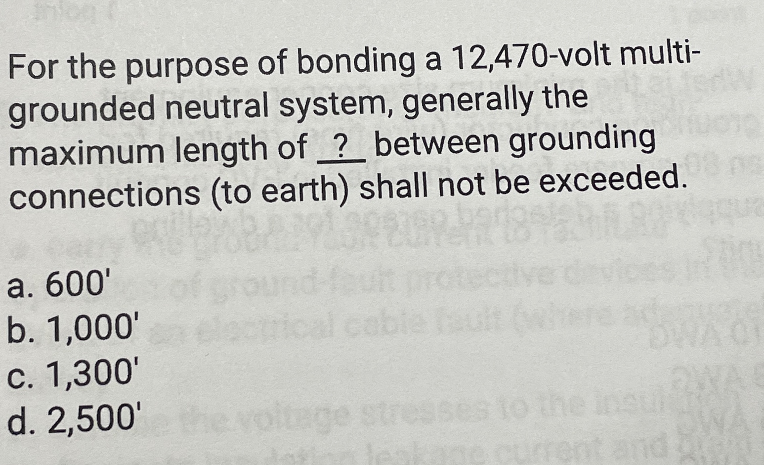 Solved For the purpose of bonding a 12,470 -volt | Chegg.com