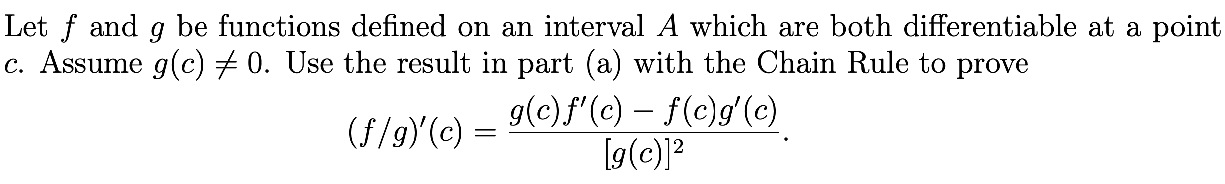 Solved Let f ﻿and g ﻿be functions defined on an interval A | Chegg.com
