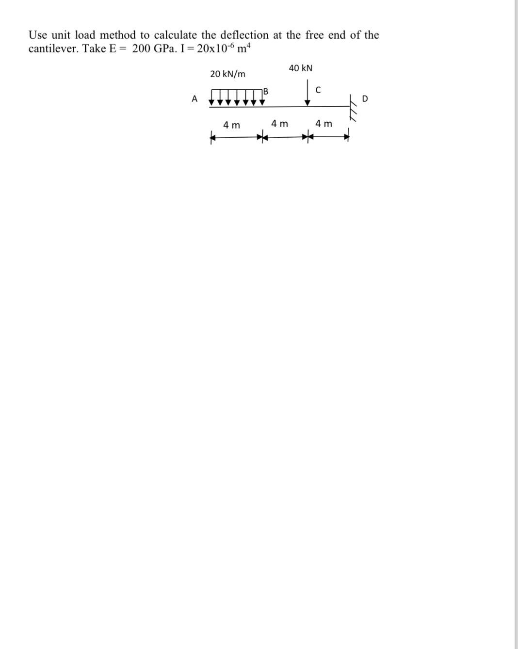 Solved Use unit load method to calculate the deflection at | Chegg.com