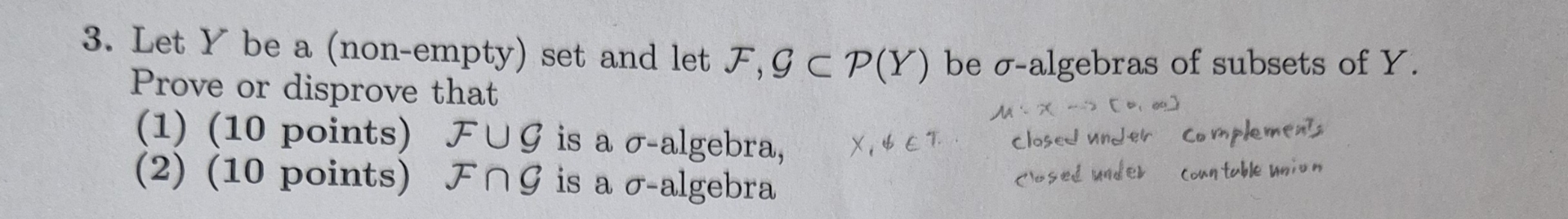 Solved Let Y ﻿be a (non-empty) ﻿set and let F,GsubP(Y) ﻿be | Chegg.com