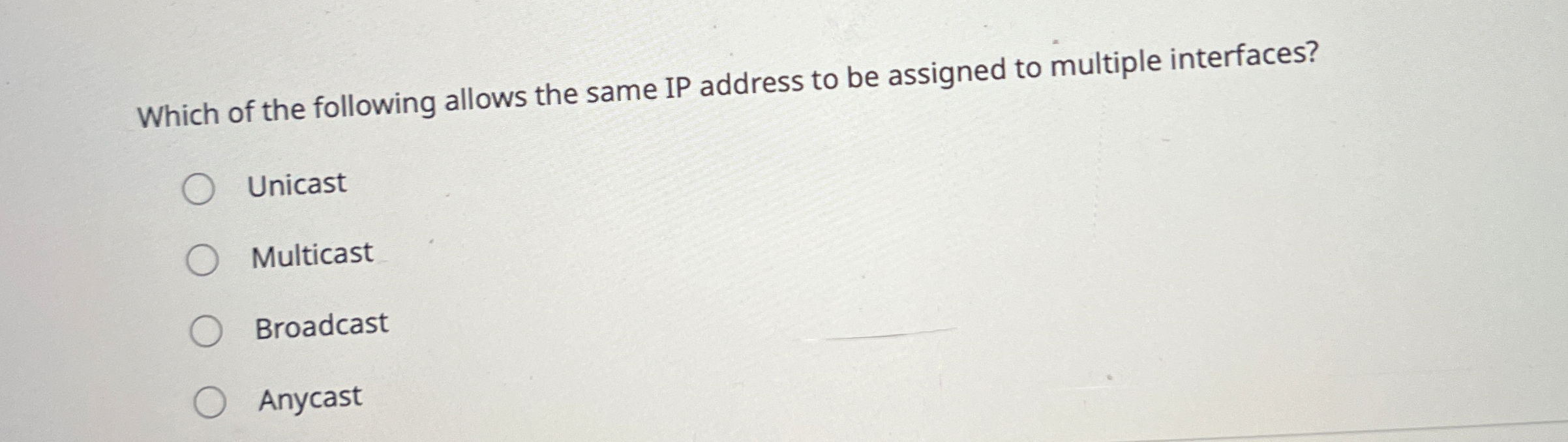 Solved Which of the following allows the same IP address to | Chegg.com