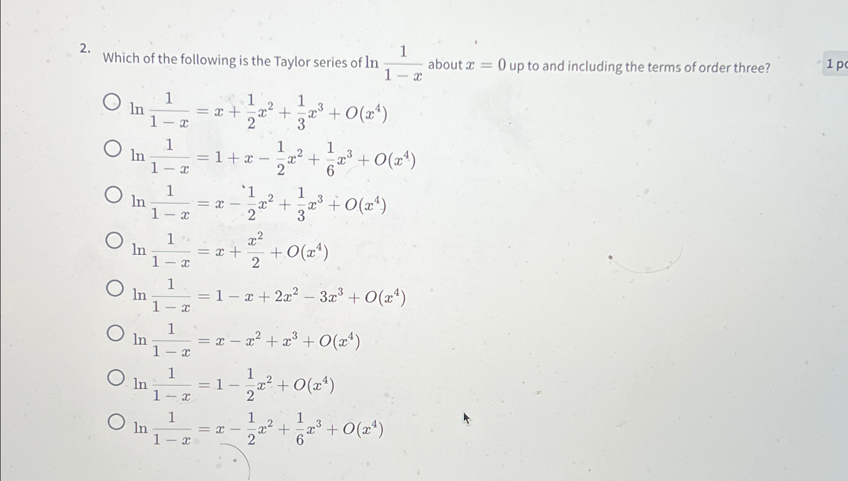 Solved Which of the following is the Taylor series of | Chegg.com