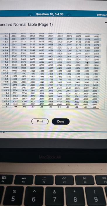 Standard Normal Table (Page 1)andard Normal Table | Chegg.com