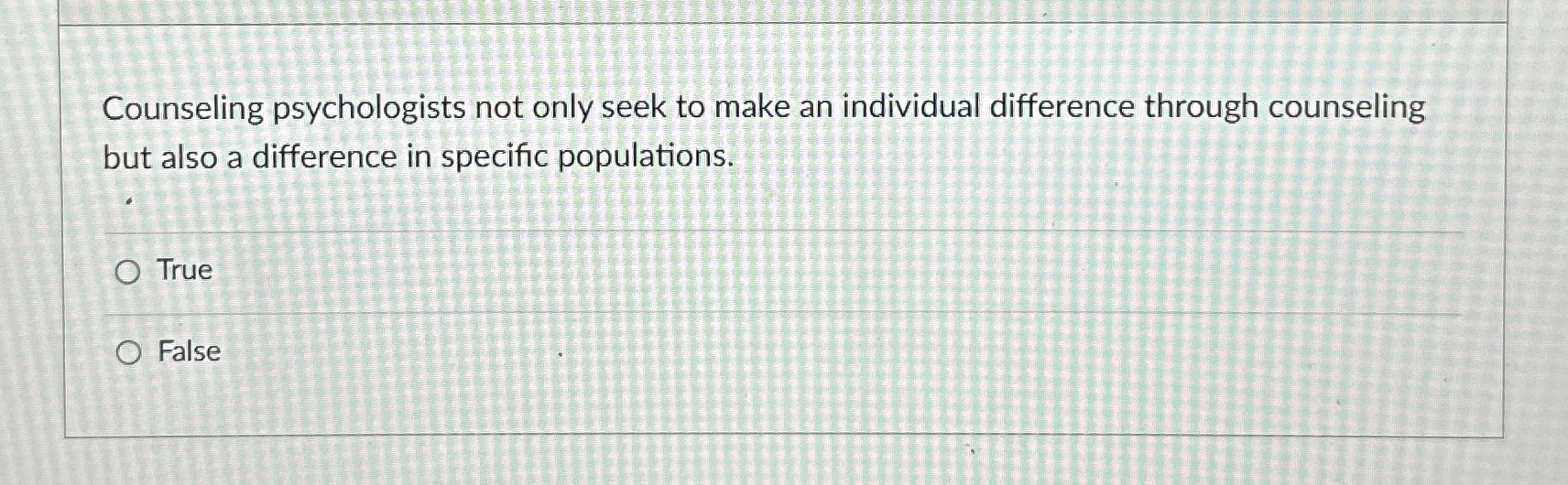 Solved Counseling psychologists not only seek to make an | Chegg.com