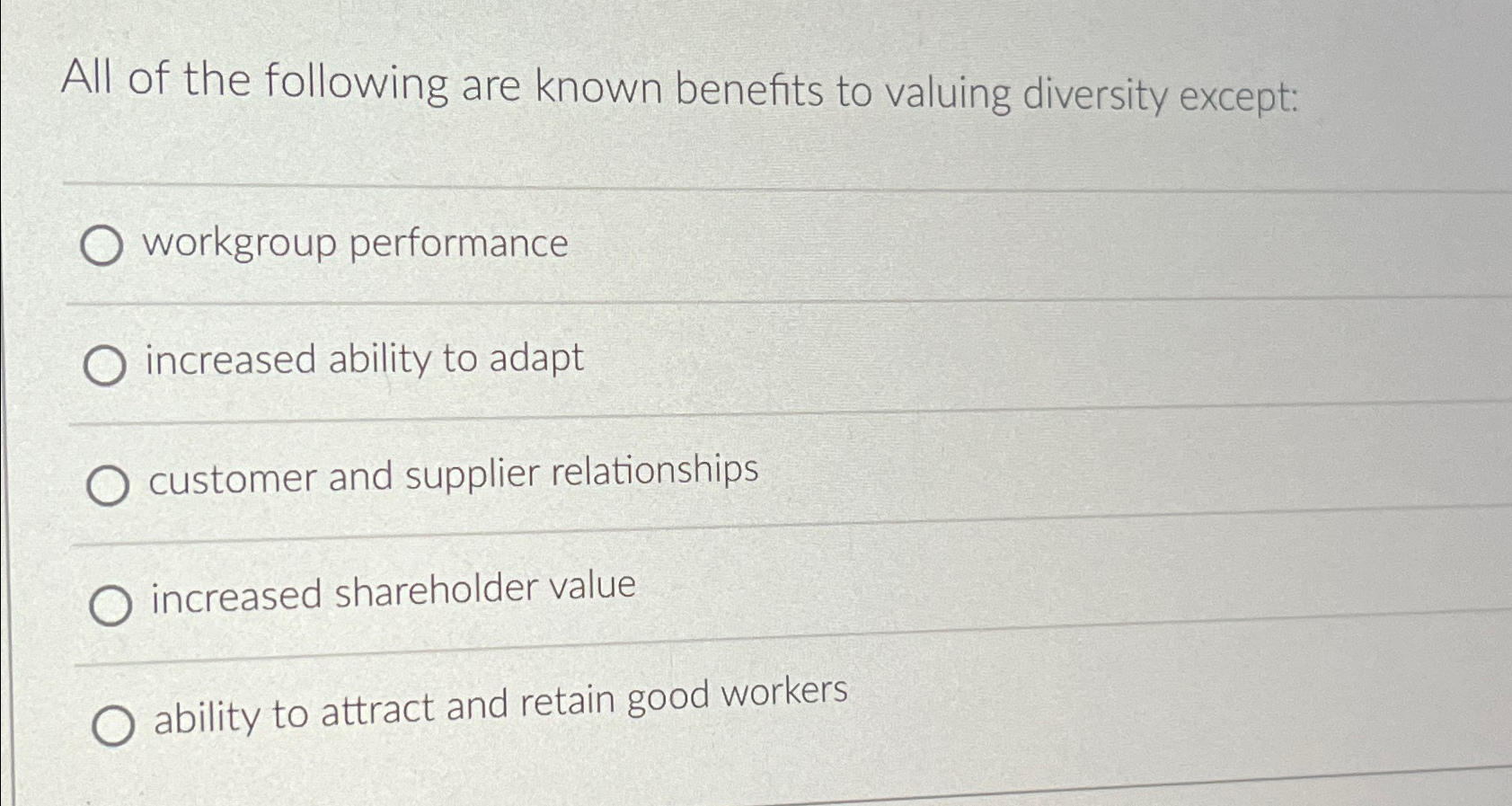 Solved All of the following are known benefits to valuing | Chegg.com