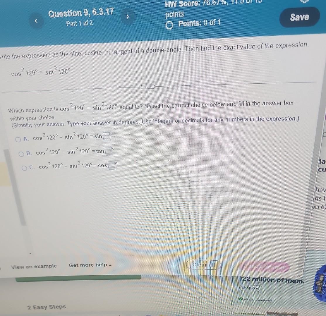Solved ite the expression as the sine, cosine, or tangent of | Chegg.com
