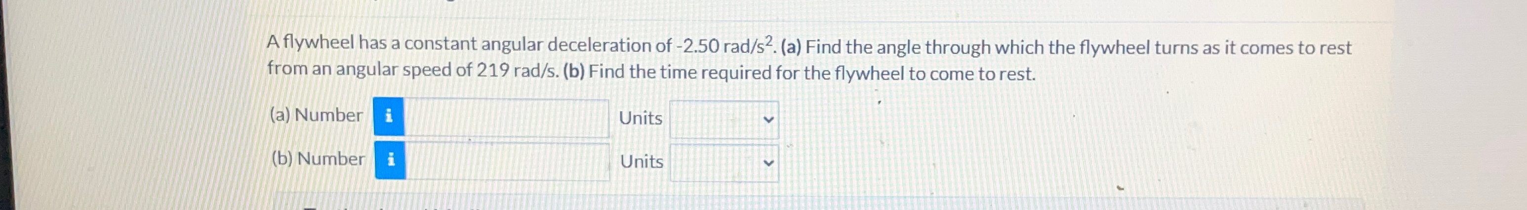 Solved A flywheel has a constant angular deceleration of | Chegg.com