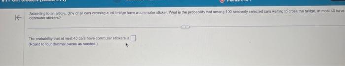 Solved commiter stiders? The probability that at most 40 | Chegg.com
