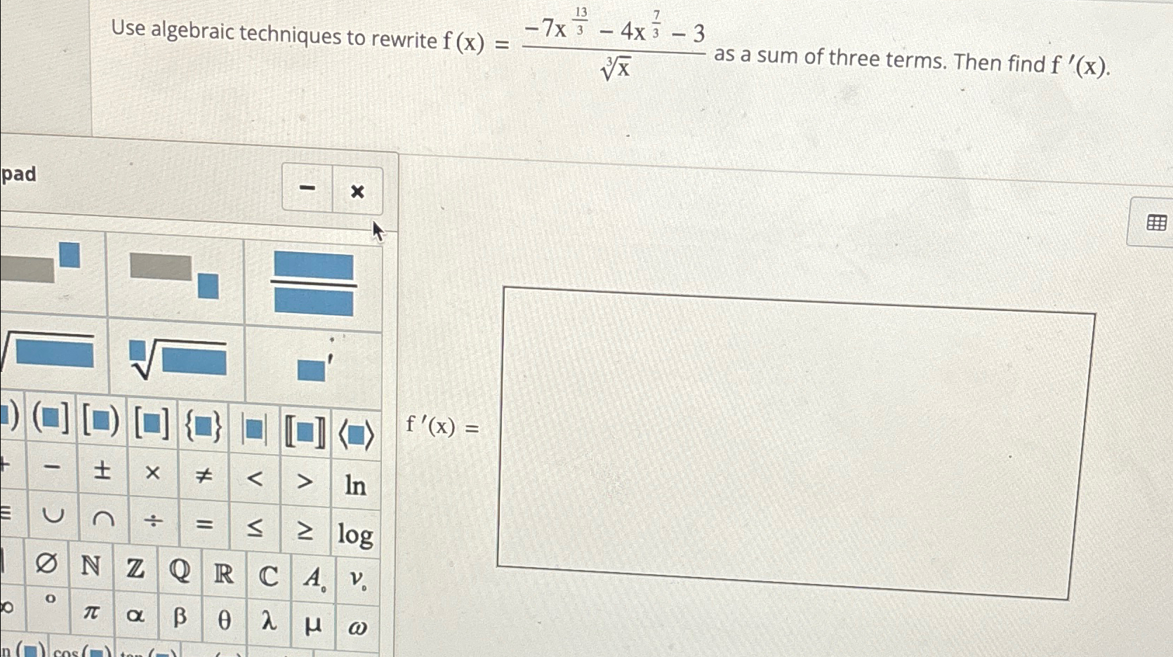 Solved Use algebraic techniques to rewrite | Chegg.com