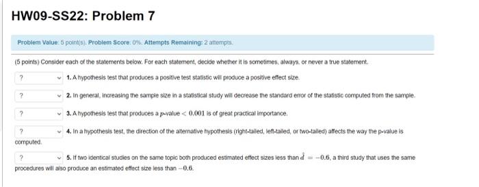 Solved HW09-SS22: Problem 7 ? ? Problem Value 6 points). | Chegg.com